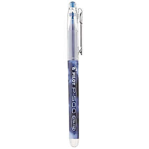PILOT Precise P-500 Gel Ink Rolling Ball Stick Pens, Marbled Barrel, Extra Fine Point, Blue Ink, 12-Pack (38601)