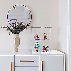 Sumerflos 3-Tier Acrylic Tabletop Display Shelf, Modern Clear Display Stand, Sturdy Storage Shelves for Toy, Makeup, Perfume, Spice