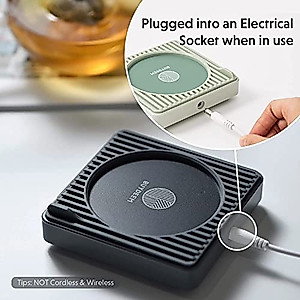 BUYDEEM OA20013 Extra Wide Mug Warmer, One-Touch Beverage Cup Warmer with 2 Temperature Settings and Auto Shut-Off, Perfect for Office Desk Use (Cozy Greenish)