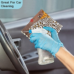 ALAZA Dish Towels Kitchen Cleaning Cloths African American Woman Leopard Dish Cloths Super Absorbent Kitchen Towels Lint Free Bar Tea Soft Towel Kitchen Accessories Set of 6,11"x11"