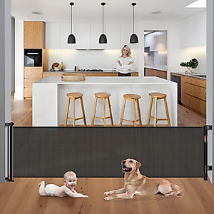 Birsppy AOLDHYY Retractable Baby Gates, 118 Inch Extra Wide Baby Gate for Large Openings, Mesh Baby Gate for Stairs, Hallways and Doorways, Extra Large Child Safety Gate for Colorful ping Pong Balls