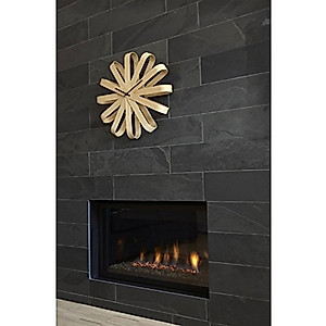 Umbra Ribbonwood Large Modern Wall Clock, Battery Operated, Silent, Non Ticking, Unique, 20" Diameter x 4” Width x 20" Height, Natural