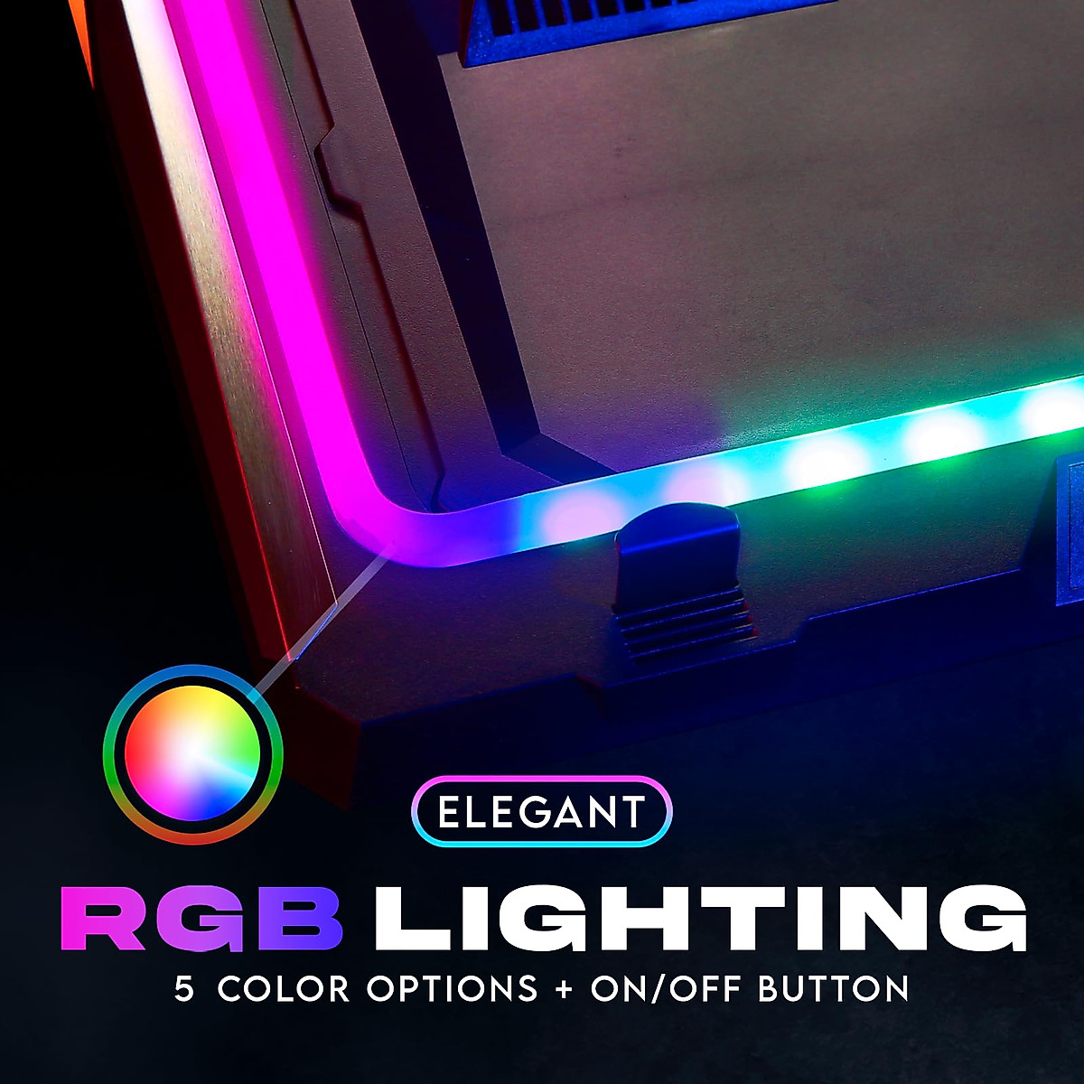 KLIM Mistral Laptop Cooling Pad - New 2024 - Powerful Turbo-Laptop Fans (4500 RPM) - Rubber Seal and Dust Filters for Maximum Performance - Gaming Laptop Cooler to Avoid Overheating - 15.6-17.3 inch