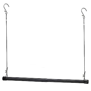 Hanging Closet Rod,15-25 Inch Adjustable Closet Hanging Organizer,35 Inch Height Space-Saving Clothes Hanging Bar,Black Closet Rod Extender…