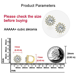NEOSHOW Gold Huggie Hoop Earrings for Women Cubic Zirconia Small Hoop Earrings 14K Gold Plated Sterling Silver Post Tiny Cartilage Hoop Earrings for Women (Clear)