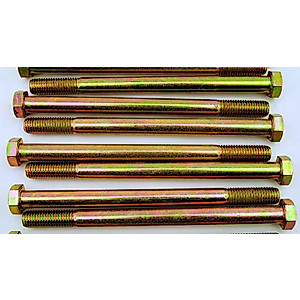 (6) Hex Head 5/8-11 x 9 Grade 8 Bolts Yellow Zinc Cap Screws