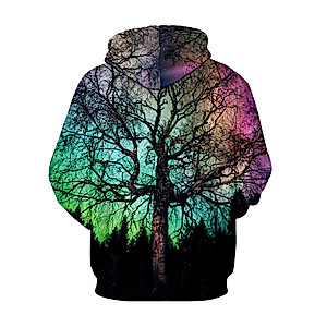 OWMMIZ Unisex Novelty Hoodies 3D Print Graphic Hooded Pullover Sweatshirt Pocket XX-Large-3X-Large Black Green