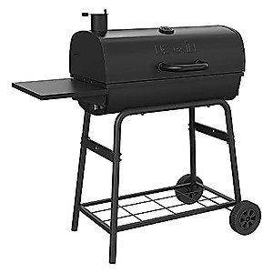 Nexgrill Premium Charcoal Barrel Grill, 29 inches Barbecue Grill, Heavy Duty Charcoal Barrel BBQ Grill, Outdoor Cooking, Side shelf, For Camping, Patio, Backyard, Tailgating Barrel Grill