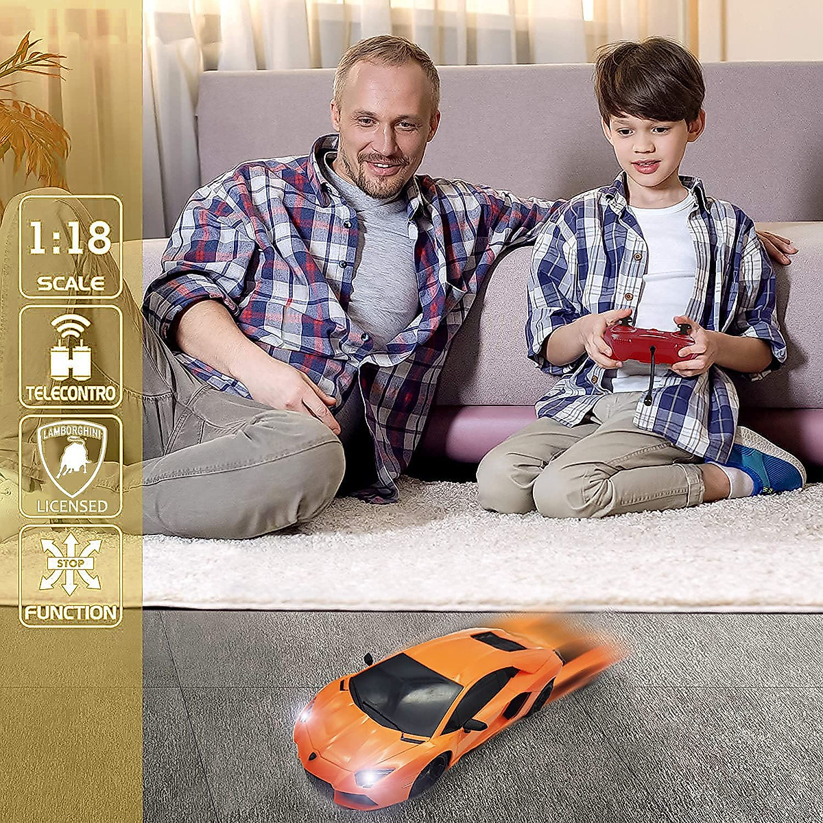 Officially Licensed Remote Control Cars Lamborghini Sport Racing Hobby Toy Car RC Car Model Vehicle Gift for Toddlers Boys and Girls (Red-2425, 1:24)