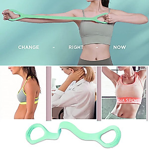Kvittra Figure 8 Resistance Band, Arm Back Shoulder Exercise Elastic Rope Stretch Fitness Band, Foot, Leg, Hand Stretcher, Arm Exerciser for Yoga Pilates Stretching Physical Therapy, Home Gym Workout