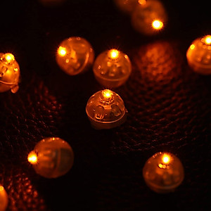 Duokon 100Pcs/lot Round Led Ball Lamps Balloon Lights Lern Christmas Wedding Party Decor (Yellow)