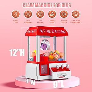 VISATOR Claw Machine for Kids Toy Mini Claw Machine Candy Grabber Prize Dispenser Vending Machine Arcade Game Machines for Home Party Christmas Birthday Gifts Cool Girl Toys