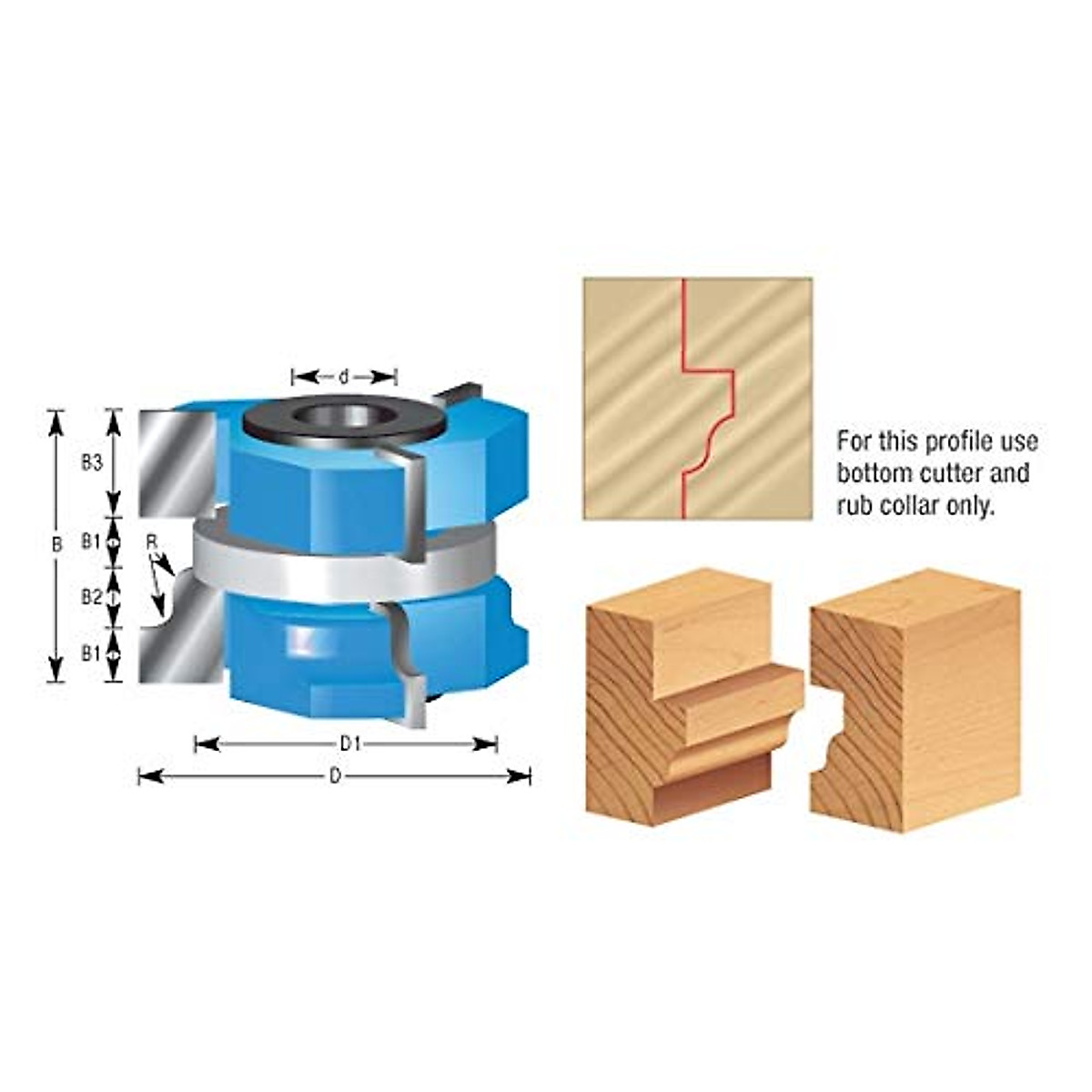 Amana Tool - 939 Carbide Tipped 3-Wing Window Sash 2 Dia x 1-5/8 x 1/4 Radius x 1/2 & 3/4