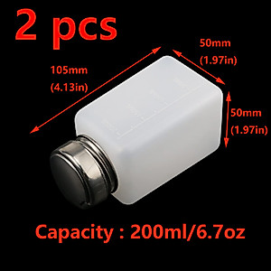 Antrader 2 Pack Push Down Dispenser Bottles,200ml(6.7oz) Push Down Liquid Dispenser Pump Bottle,White