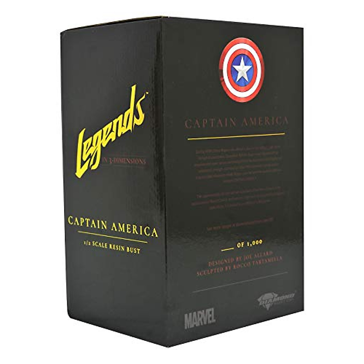 Legends in 3-Dimensions: Marvel Comics Captain America 1: 2 Scale Bust, Multicolor