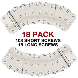 18 Pack Nickel Door Hinges Brushed Nickel 3 1/2 Interior Door Hinges Satin Nickel 3.5 Inch with 5/8” Radius Corners 3 ½"x 3 ½" Silver Hardware Controls