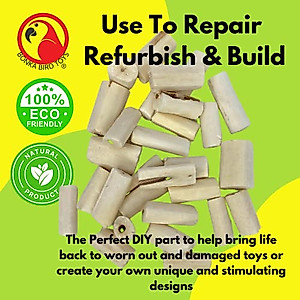 Bonka Bird Toys 3349 Pk24 Mini Sola Chip Play Foot Talon Craft Part Bird Toys Natural Chew Foraging Treat for Conures Cockatiels Parakeets and Other Similar Sized Birds