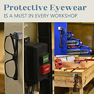 Gearu Glasses Keep - 8 Pack Glasses Holder and Eyeglass Holder for Protective Eyewear, Reading Glasses and Sunglasses. Adhesive Eyeglasses Holder Great for Your Desk, Nightstand, Car, and Workshop.