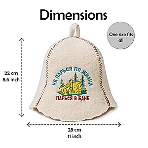 ASKOLD Ukrainian Sauna Hat Don’t Worry in Life for Sauna Banya Bath House Sauna Hat Finnish Sauna Hat Russian Banya Hat for Men Sauna Hat for Men