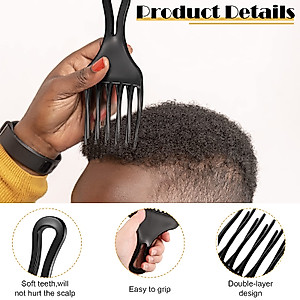 5 Pieces Afro Twist Hair Comb Set Includes Hair Twist Comb Hair Pick Afro Comb Hair Pick Comb Hair Curly Sponge Glove and Twist Wave Barber Tool Twist Wave Curl Brush for Natural Hair (Red Black)