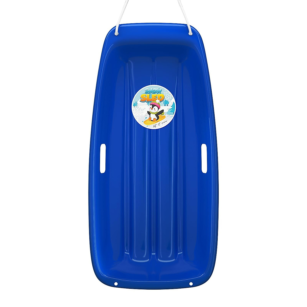 AGPTEK 35 Inch Durable Downhill Sprinter Toboggan Snow Sled for Boys Girls Adults with Built-in Handles and Pulling Rope