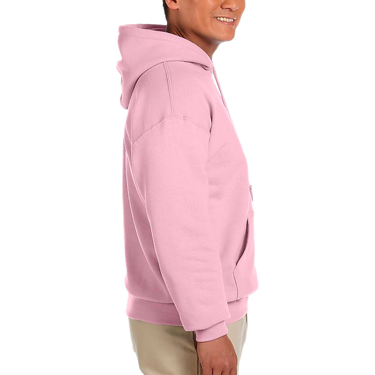 Gildan Men's Heavy Blend Fleece Hooded Sweatshirt G18500 (Large, Light Pink)