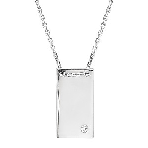 Silpada 'Shine Bright' Rectangular Pendant with Cubic Zirconia in Sterling Silver, 16" + 2"