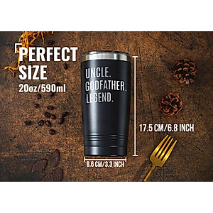 Onebttl Godfather Gifts from Godchild - 20oz Stainless Steel Insulated Tumbler Travel Mug, Funny Gift Idea for Best Uncle Legend on Christmas, Birthday