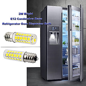 ZHENMING E12 LED Dryer Bulbs Fridge Water Dispenser Light 120V 10W 15W 20W Replacement, 2W C7 Daylight White 6000K for Small Appliance Parts, Salt Lamp, Chandelier, Pack of 2