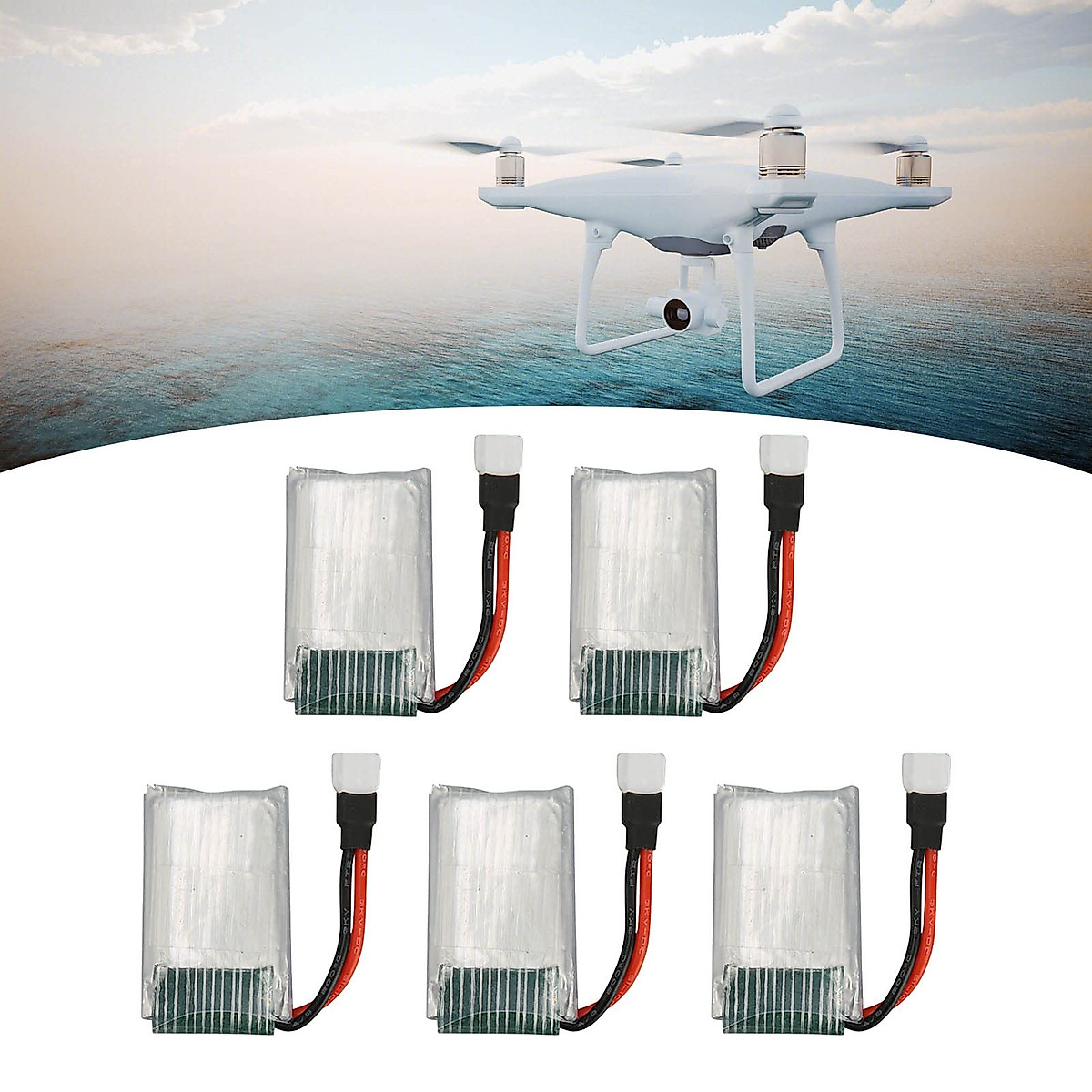 300mAh RC UAV Drone Replacement Battery - 702030 3.7V Lithium Battery Accessory for FQ777 F180 FY530 U816 Drones