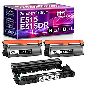 MM MUCH & MORE Compatible Toner Cartridge & Drum Unit Replacement for Dell 593-BBKD and 593-BBKE use for E310dw E515dn E515dw E514dw Printers (3 Pack, 2 Toner + 1 Drum)