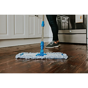Zflow 18" Microfiber Dust Mop Pads 2-Pack - Premium Commercial Grade Washable Pads (18", Blue)