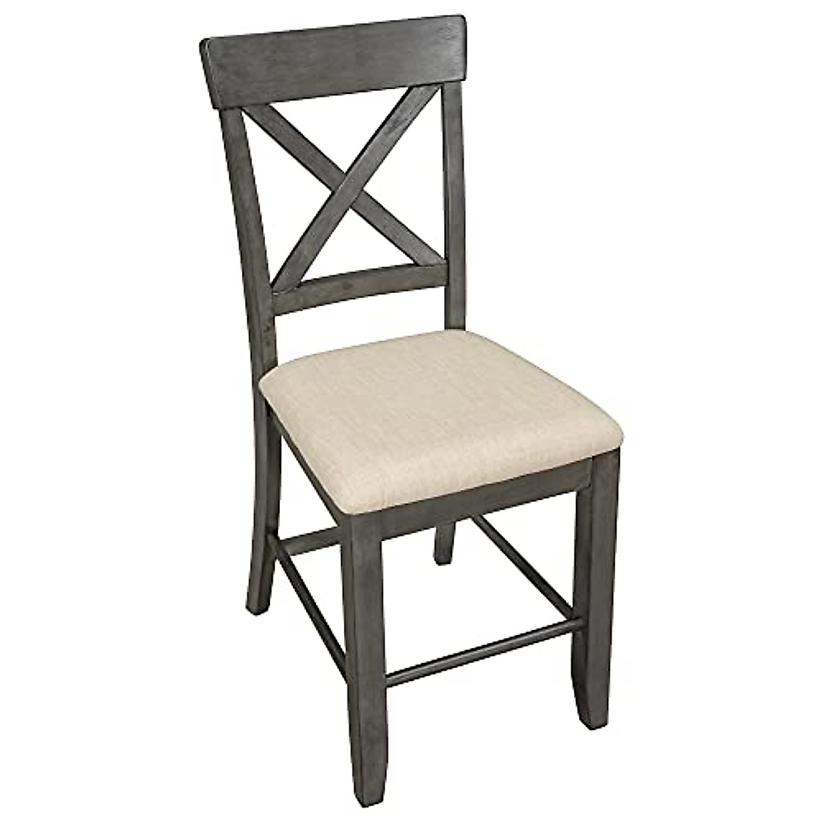 Winwee 5-Piece Wooden Counter Height Dining Table Set with Padded Chairs Rectangle Dining Table with 4 Padded Chairs, Grey