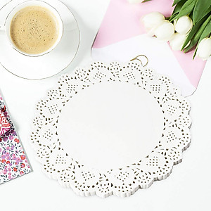 Lace Doilies Paper 100 Pieces, White Round Lace Paper Placemats for Tables, Cake, Baking, Wedding Decoration (10.5 Inch)…