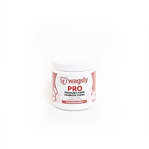 Wagsly PRO – Daily Probiotic for Dogs Digestive Health - Bacillus Coagulans, Digestive Enzymes, Immune Support, Diarrhea & Bowel Relief, Natural Duck Flavor - 90 Count - Dog Gut Health Supplement