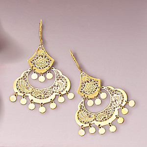 Ross-Simons Italian 14kt Yellow Gold Filigree Chandelier Earrings