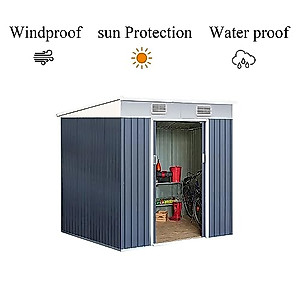 Storage shed，Outdoor Storage shed，Lockable Outdoor Storage shed with Solar Lights，Suitable for Gardens, Yards, terraces, can Store Various Tools, Bicycles, weeders, and Other Outdoor Products (Color