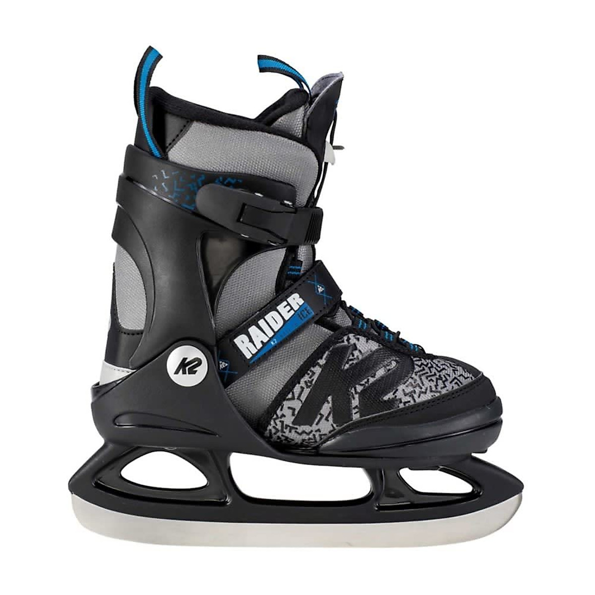 K2 Skate Boy's Raider Ice Skate, Gray Black, 1-5