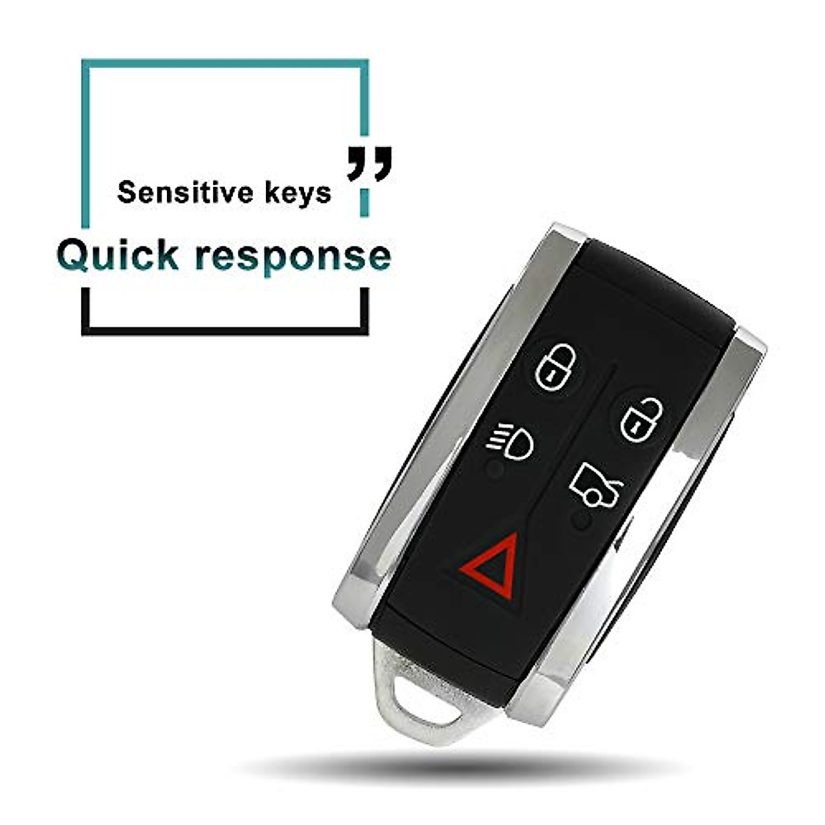 SELEAD Flip Key Fob 5 Buttons Keyless Entry Remote SHELL CASE fit 2009-2013 for Jaguar XF 2010 for Jaguar XJ8 2006-2010 for Jaguar XK8 2006-2014 for Jaguar XKR 2014-2015 XK KR55WK45694 1pc