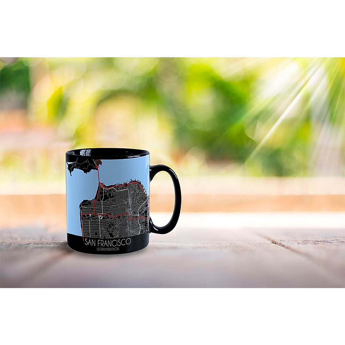 Ultra Marathon San Francisco Gifts and Souvenirs - Unique Drinkware - Ultra Marathon Race Momento - 11oz Black Ceramic Mug