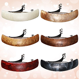 6 Pieces Barrettes for Women Hair Clips Hair Accessories Large French Hair Pin Retro Hair Clasp, 6 Colors (Classic Pattern)