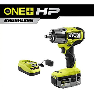 RYOBI P262K1 ONE+ HP 18V Brushless Cordless 4-Mode 1/2 in. Impact Wrench Kit w/ 4.0 Ah HIGH PERFORMANCE Lithium-Ion Battery & Charger