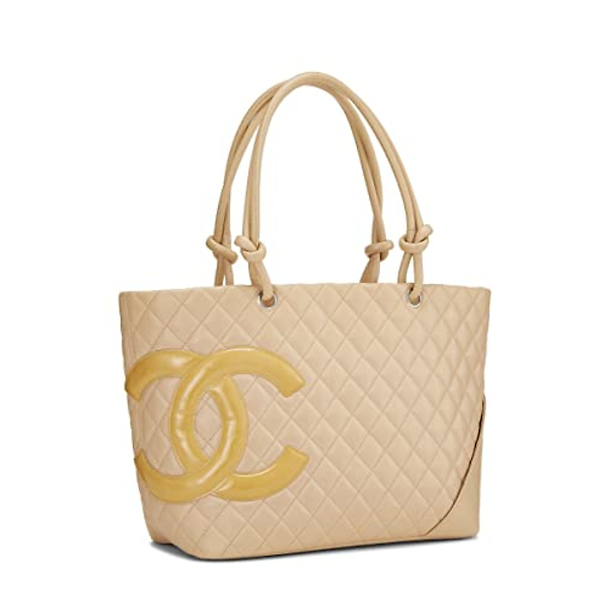 CHANEL, Pre-Loved Beige Quilted Calfskin Cambon Ligne Tote Large, Beige