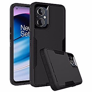 Dahkoiz for Oneplus Nord N20 5G Case, [Built-in Dustproof Cap],[Work with Magnetic Car Mount], Full Body Protection Silicone Rubber Protective Cover Phone Case for Oneplus Nord N20 5G, Black/Black