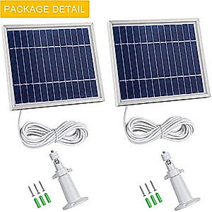 iTODOS Solar Panel Compatible with Ring Spotlight Cam Battery,11.8Ft Outdoor Power Charging Cable and Adjustable Mount (2 Pack, White)