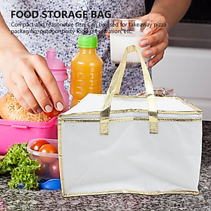 Hemoton Insulated Shopping Tote Insulated Food Bag Food Storage Bag Hot and Cold Thermal Insulated Food Carrier Large Capacity Warming Bag for Travel Picnic Hiking Outdoor Cake Packing Bag
