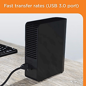 Western Digital 6TB Elements Desktop USB 3.0 external hard drive for plug-and-play storage - WDBWLG0060HBK-NESN
