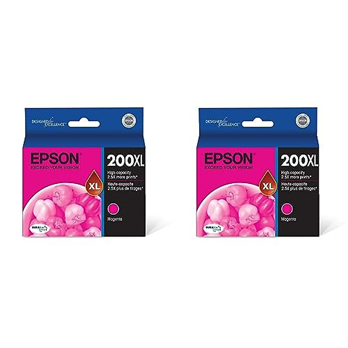 Epson T200 DURABrite Ultra -Ink High Capacity Magenta -Cartridge (T200XL320-S) for Select Expression and Workforce Printers, Large (Pack of 2)