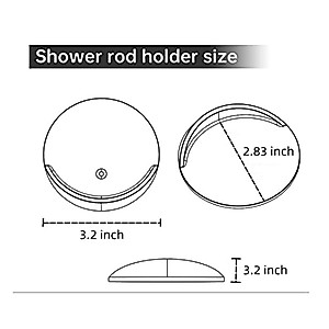 Adhesive Shower Curtain Rod Holder, 2 Pack, White No Drilling Tension Rod Mount brackets Shower Rod Mount Retainer Wall Mount Holder for Curtain Rod for Bathroom Wall