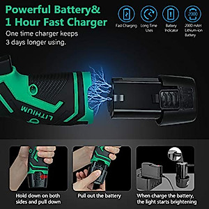 Cordless Drill Driver Kit,67Pcs 12V Drill Set Lithium-Ion Battery,Magnetic Wristband Brushes Tape Measure,Max Drill 280 In-lb Torque,3/8'' Keyless Chuck,25+1 Metal Clutch and Built-in LED